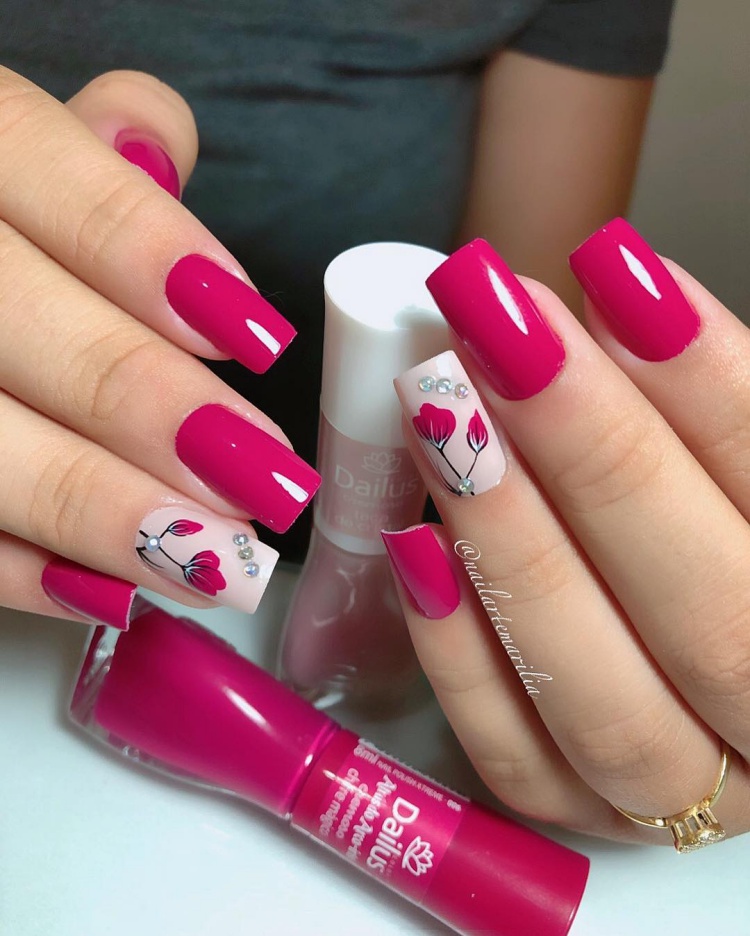 Unhas Rosas: 112 Ideias com tons de rosa e estilos