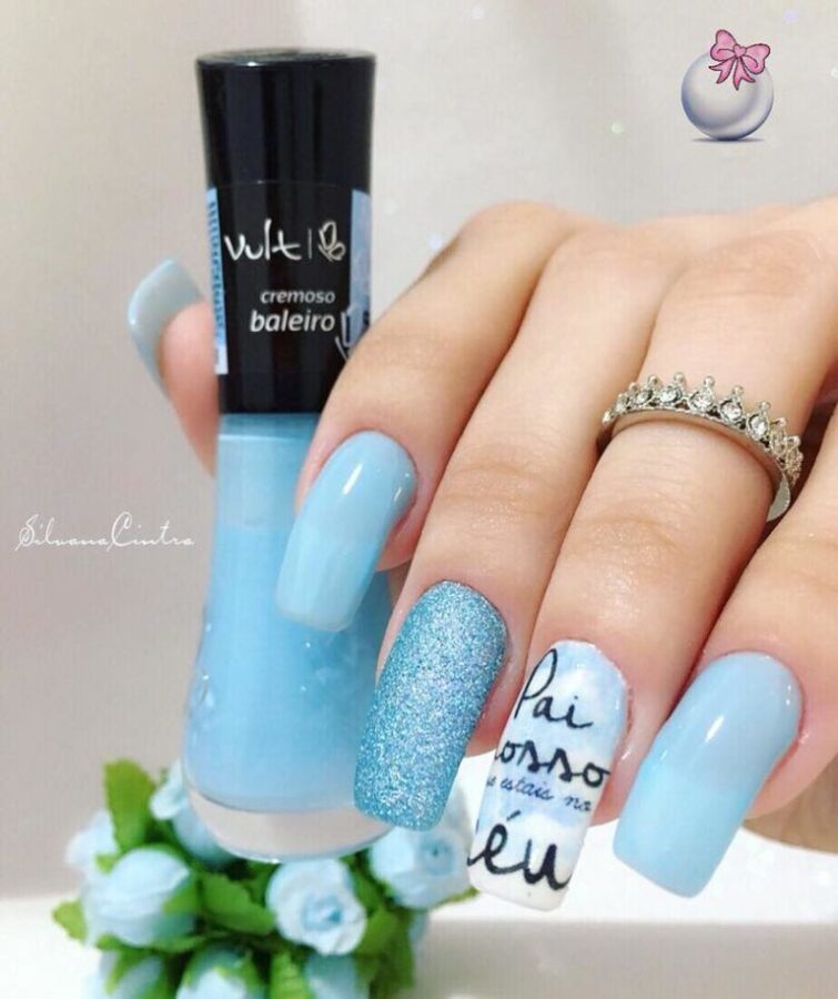 Unhas Azul: 80 Ideias e Cores Diferentes para se Inspiradora